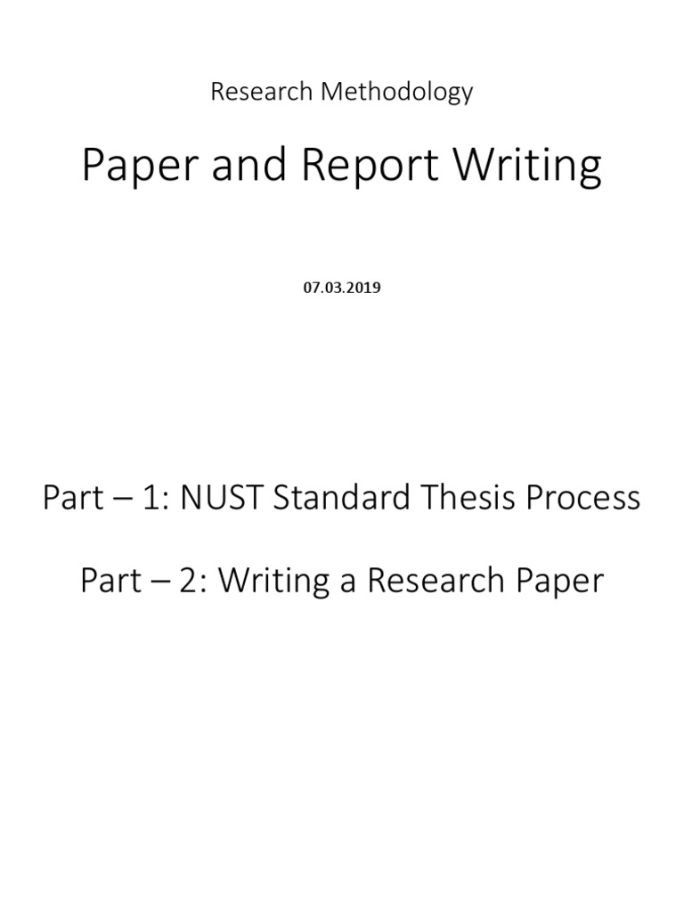 Research Methodology: Paper and Report Writing | PDF | Hypothesis ...