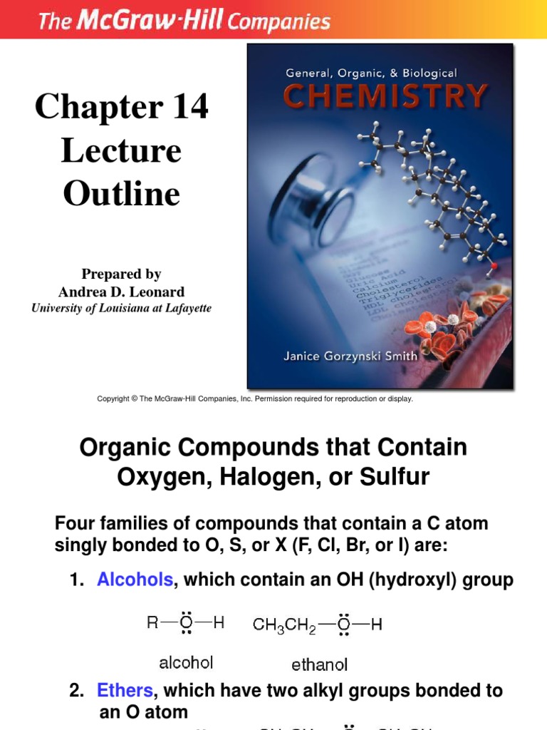Chapt14 - Oxygen, Halogen, Sulfur | PDF | Alkane | Ether