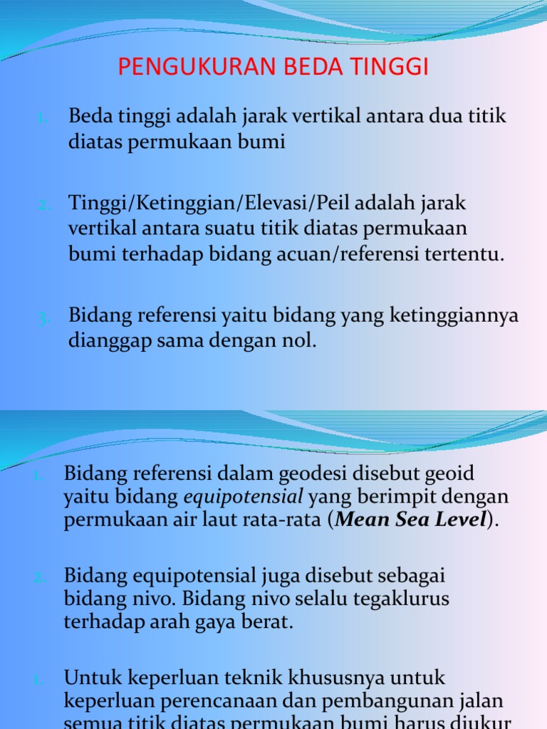 Pengukuran Beda Tinggi - 2019 | PDF