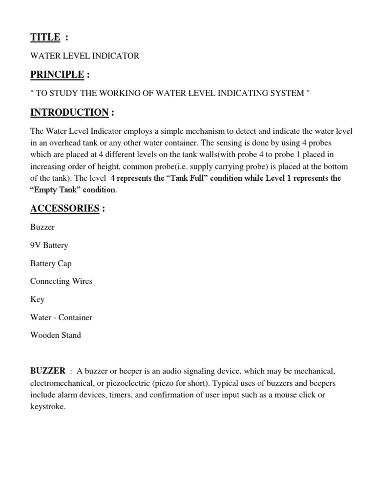 Water Level Indicator | PDF | Automation | Water
