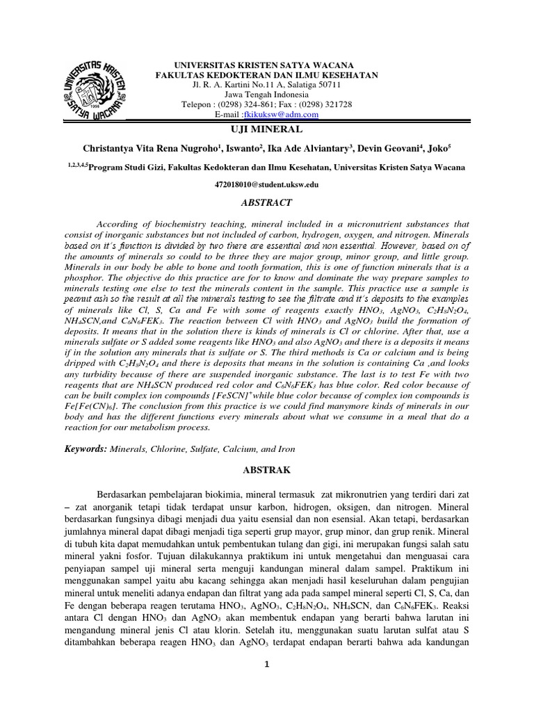 Jurnal Mineral | PDF | Pharmacology | Chemistry