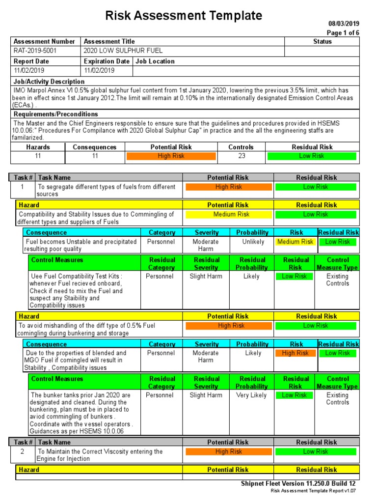 Annex 4 - Risk Assessment & Mitigation Plan | PDF | Fuel Oil | Cylinder ...