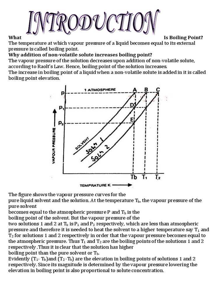 Chemistry Investigatory Project Elevation in Boiling Point | PDF ...
