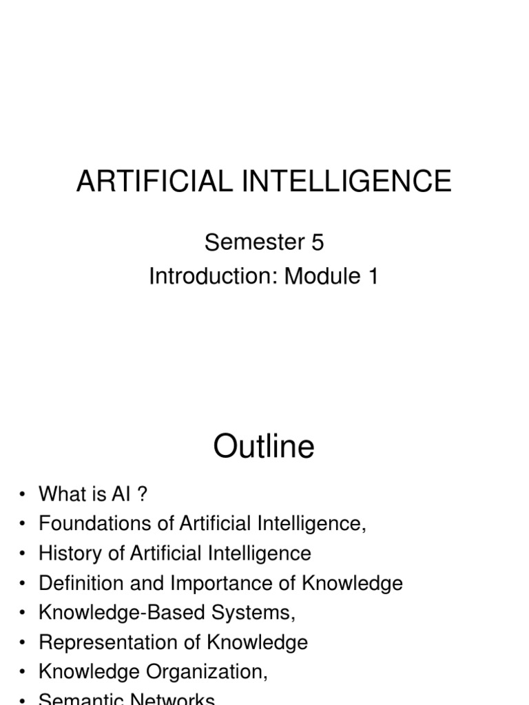 Introduction to Artificial Intelligence Concepts | PDF | Knowledge ...