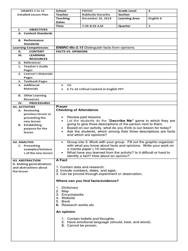 COT3 | PDF | Learning | Educational Psychology