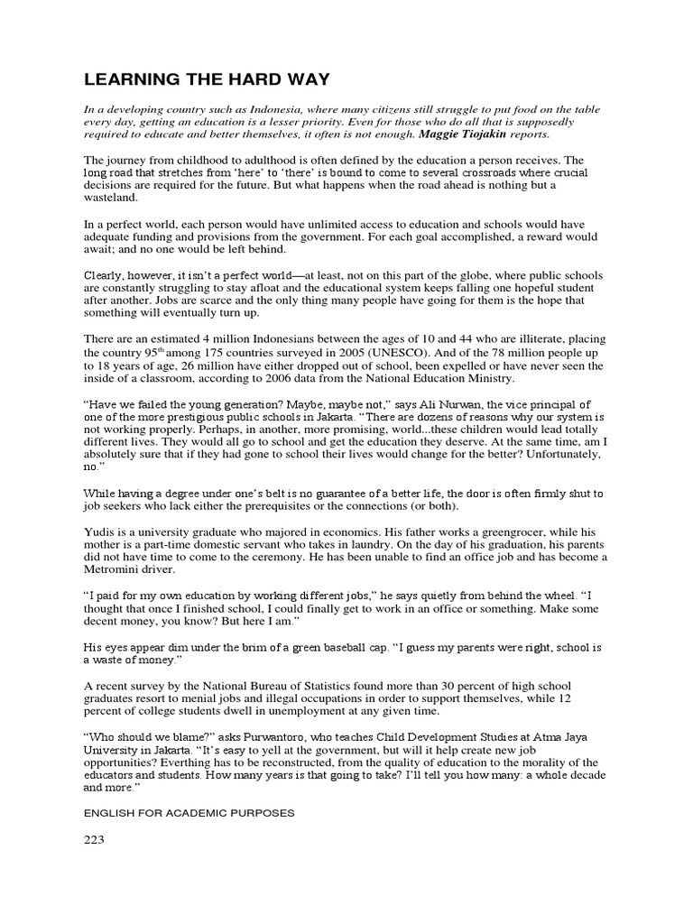 Learning The Hard Way | PDF | Curriculum | Cognition