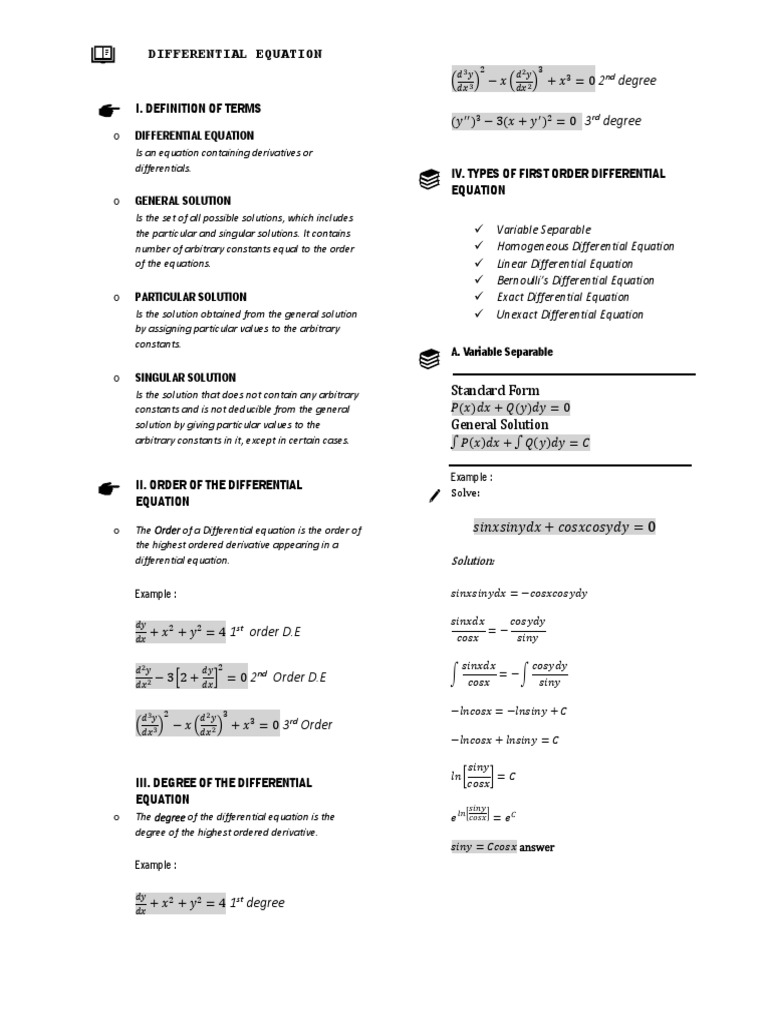 Differential Equation | PDF | Equations | Mathematical Objects