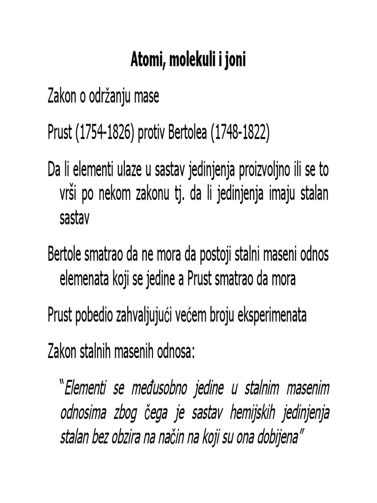 Atomi, Molekuli, Joni | PDF