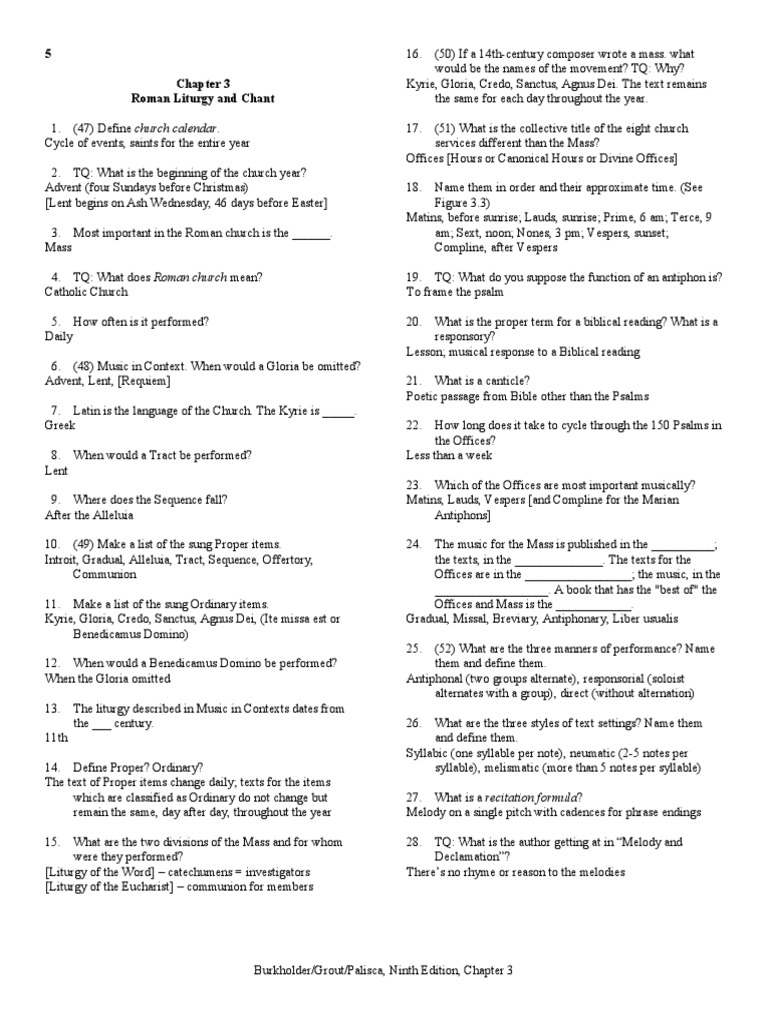 5 Roman Liturgy and Chant | Download Free PDF | Gregorian Chant ...