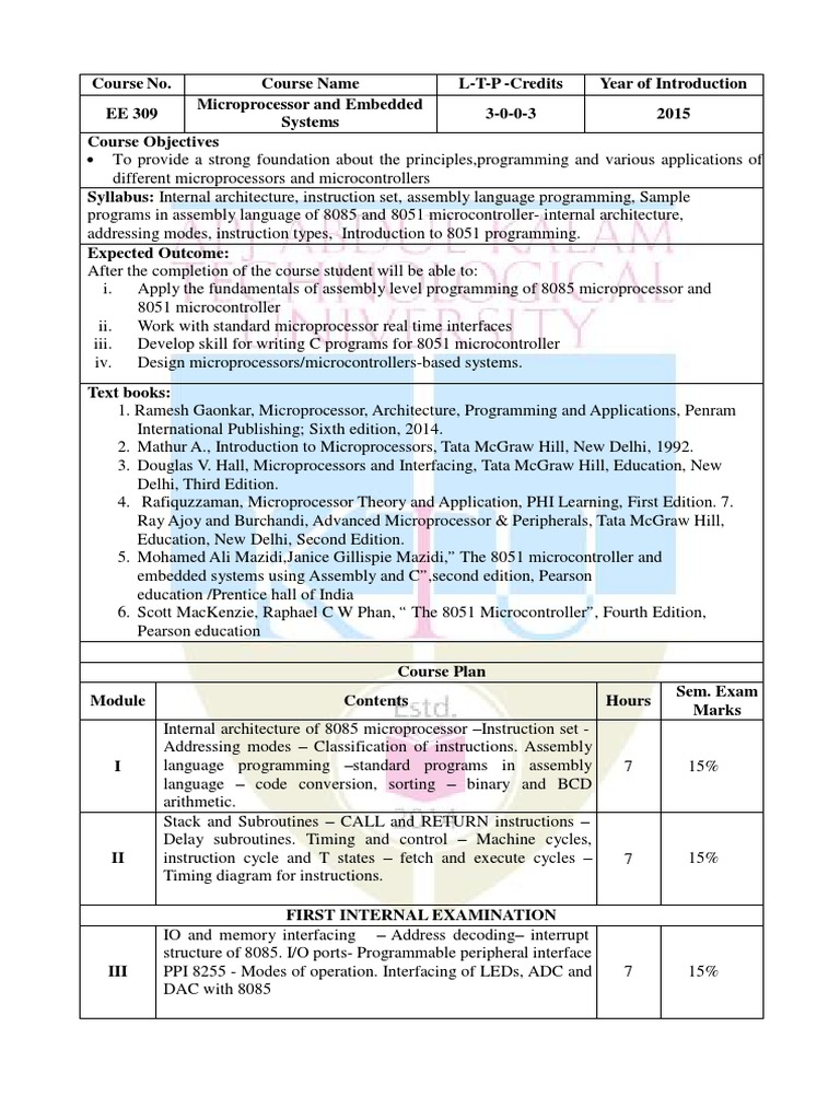 EE309 Microprocessors and Embedded Systems-Modified | PDF | Embedded System | Subroutine
