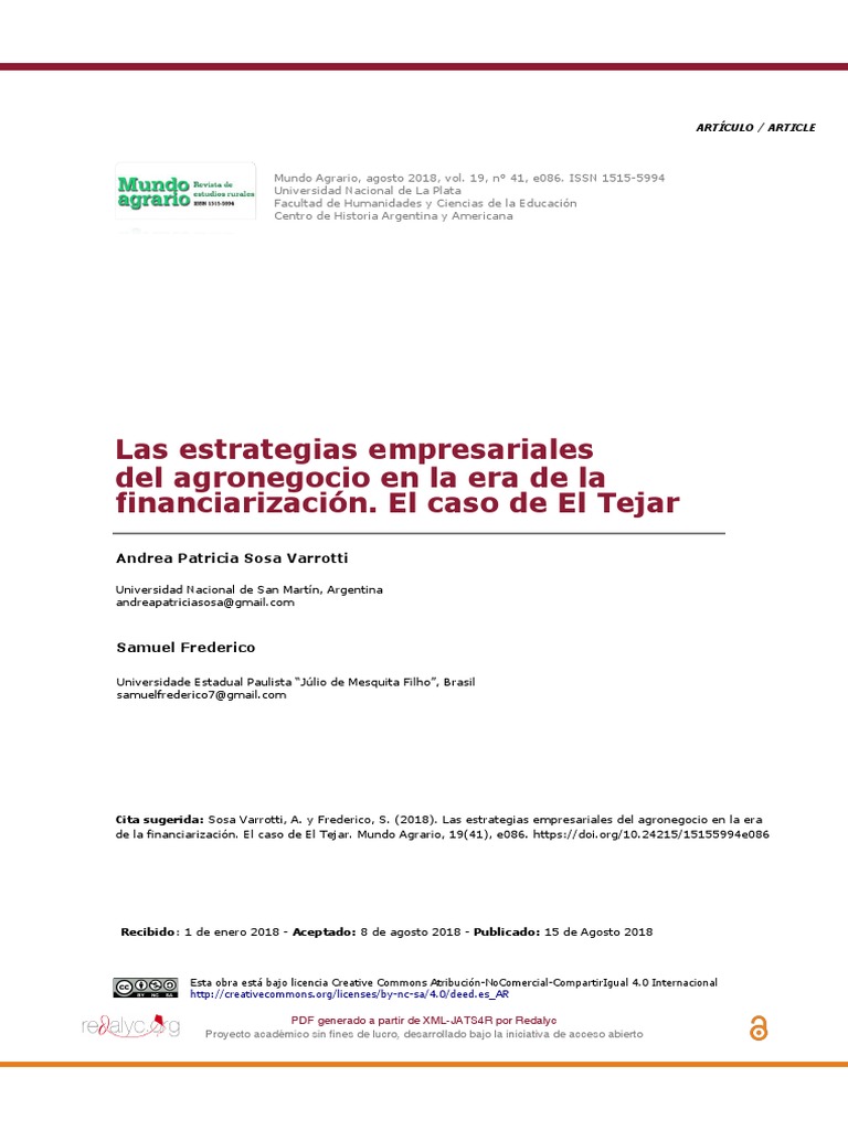 Estrategias del agronegocio: El Tejar | PDF | Capital de riesgo ...