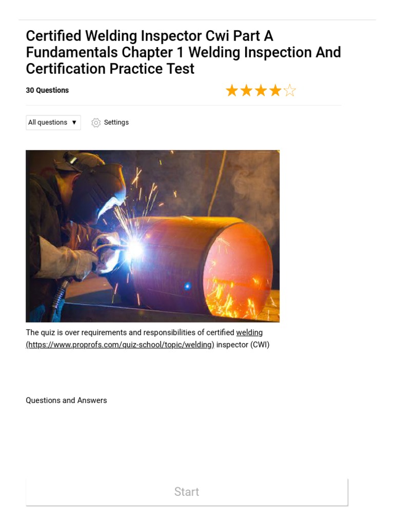 Certified Welding Inspector Cwi Part A Fundamentals | PDF