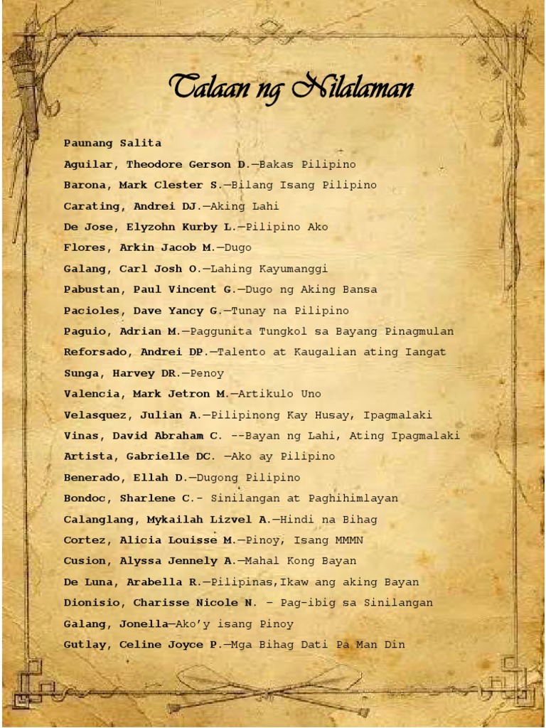 Talaan NG Nilalaman | PDF