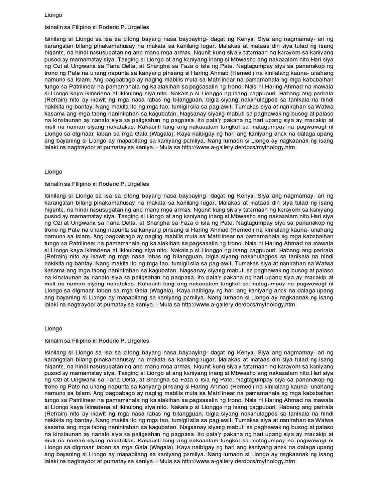 Liongo | PDF