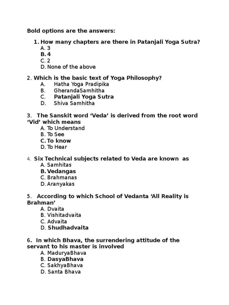 Yoga Quiz: MCQs and Answers Guide | PDF | Rāja Yoga | Yoga