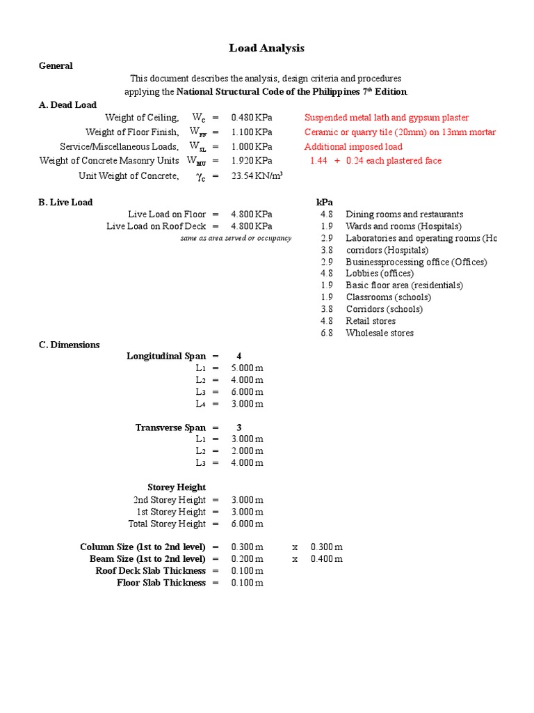 Load Analysis: General Edition | PDF | Column | Components