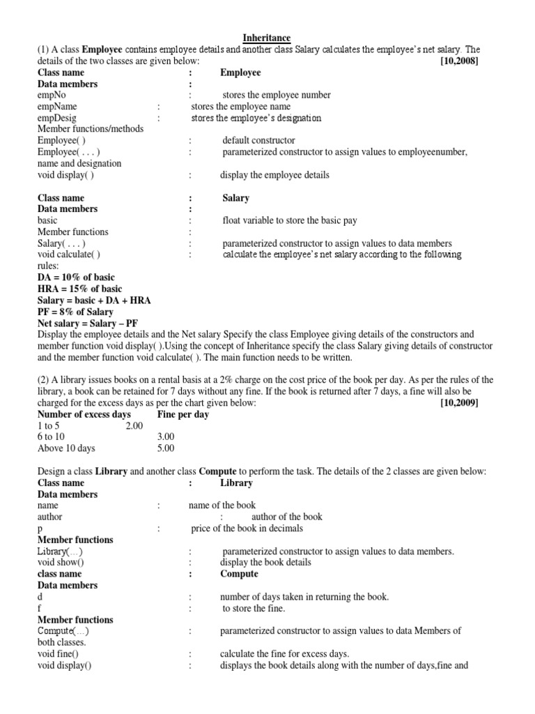 Inheritance Pdf Constructor Object Oriented Programming Programming