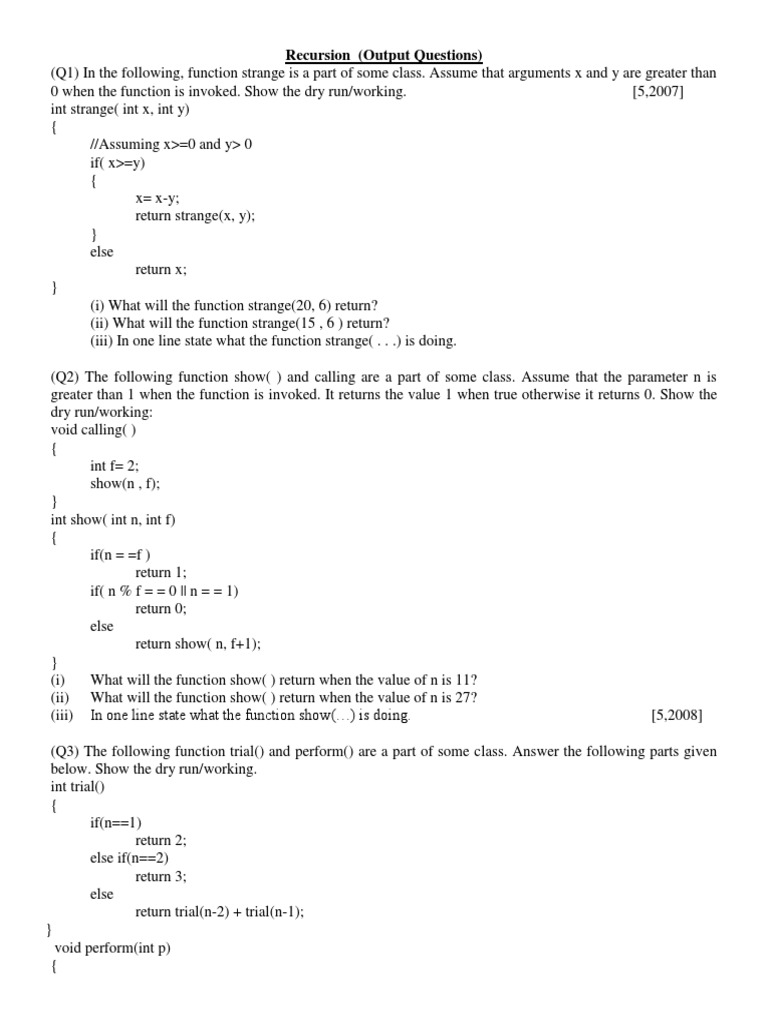 Recursion | PDF | Method (Computer Programming) | Constructor (Object ... Recursion | PDF | Method (Computer Programming) | Constructor (Object ...