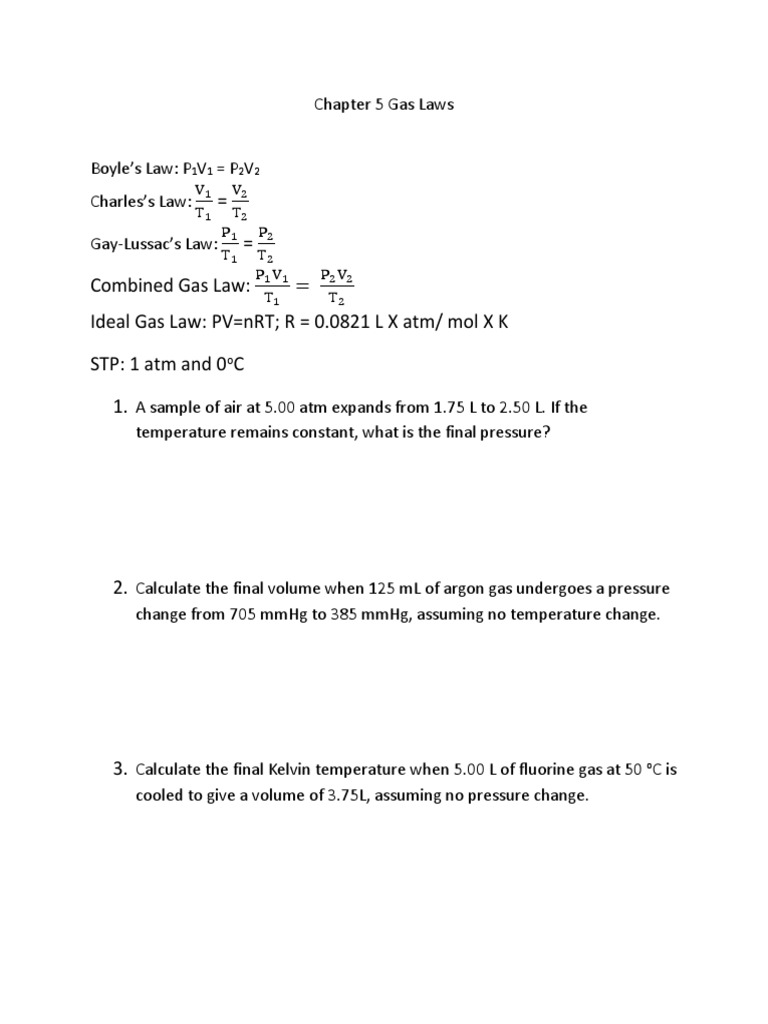 Chapter 5 Problems 1411 | PDF | Chlorine | Gases