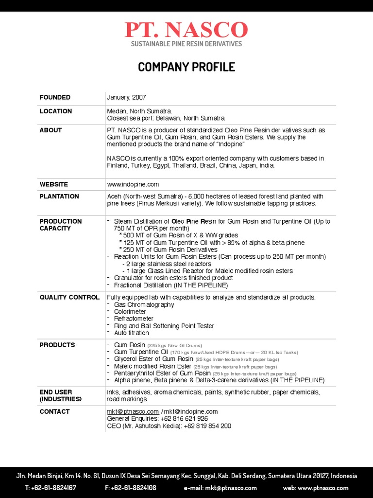 Nasco Company Profile PDF | PDF | Wood Products | Glassforming Liquids ...