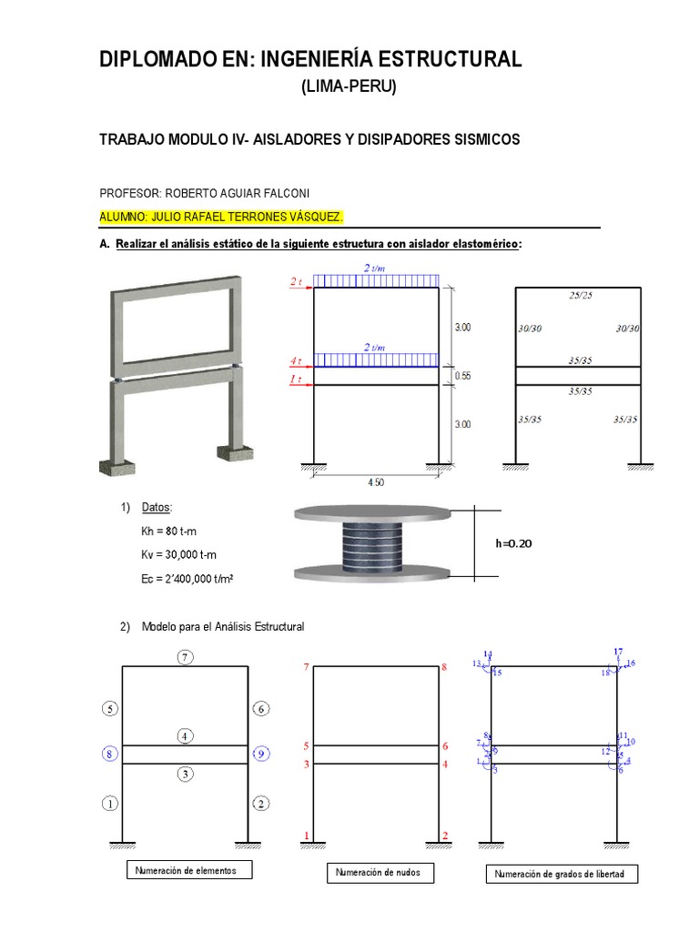 Análisis Estructural con Aisladores Sismicos | PDF | Estructura de ...