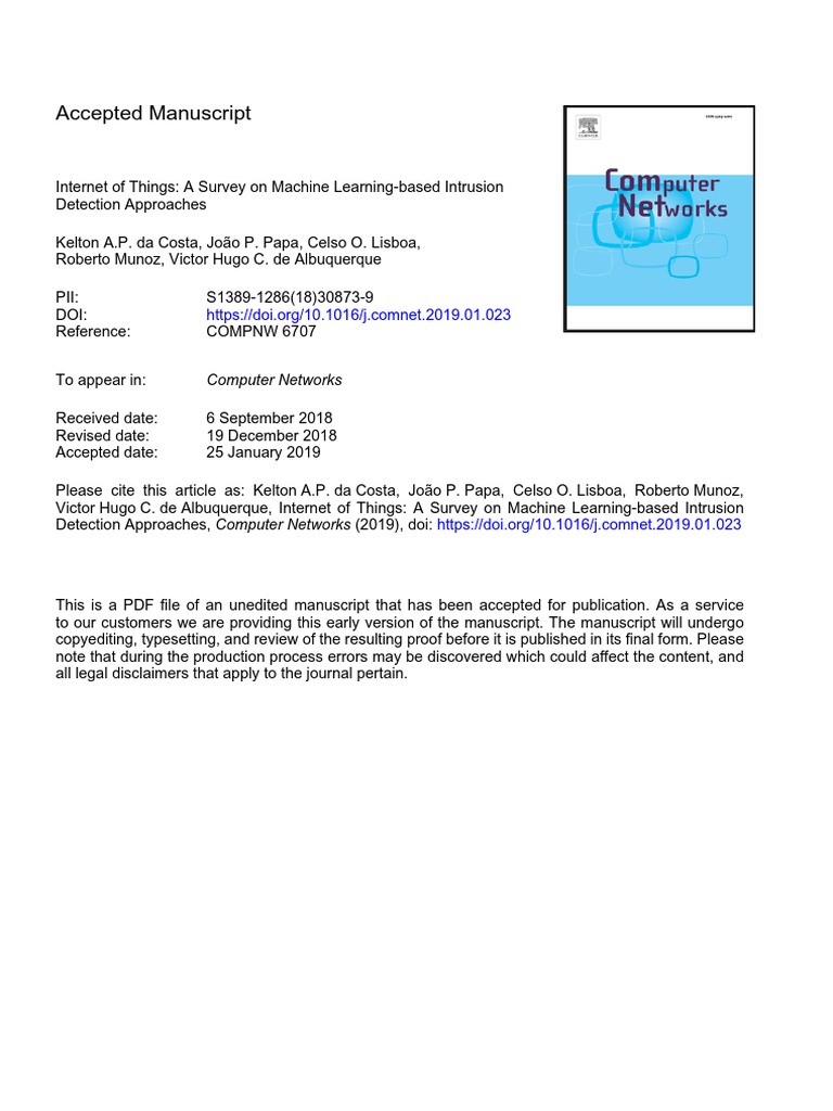 Accepted Manuscript: Computer Networks | PDF | Internet Of Things ...