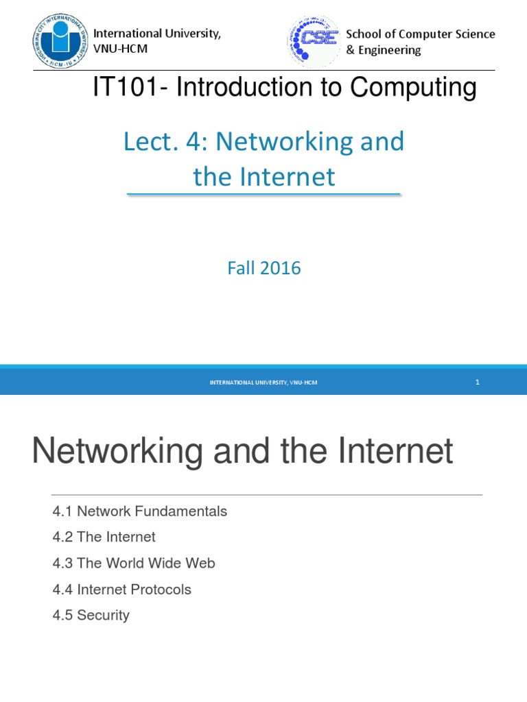 IT101-Introduction To Computing: Lect. 4: Networking and The Internet | PDF | Web Page ...