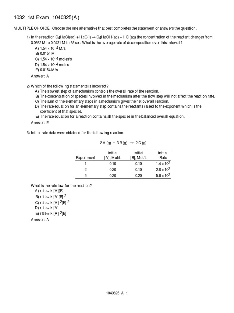 Chemical Reaction Rates and Laws | PDF | Reaction Rate | Activation Energy