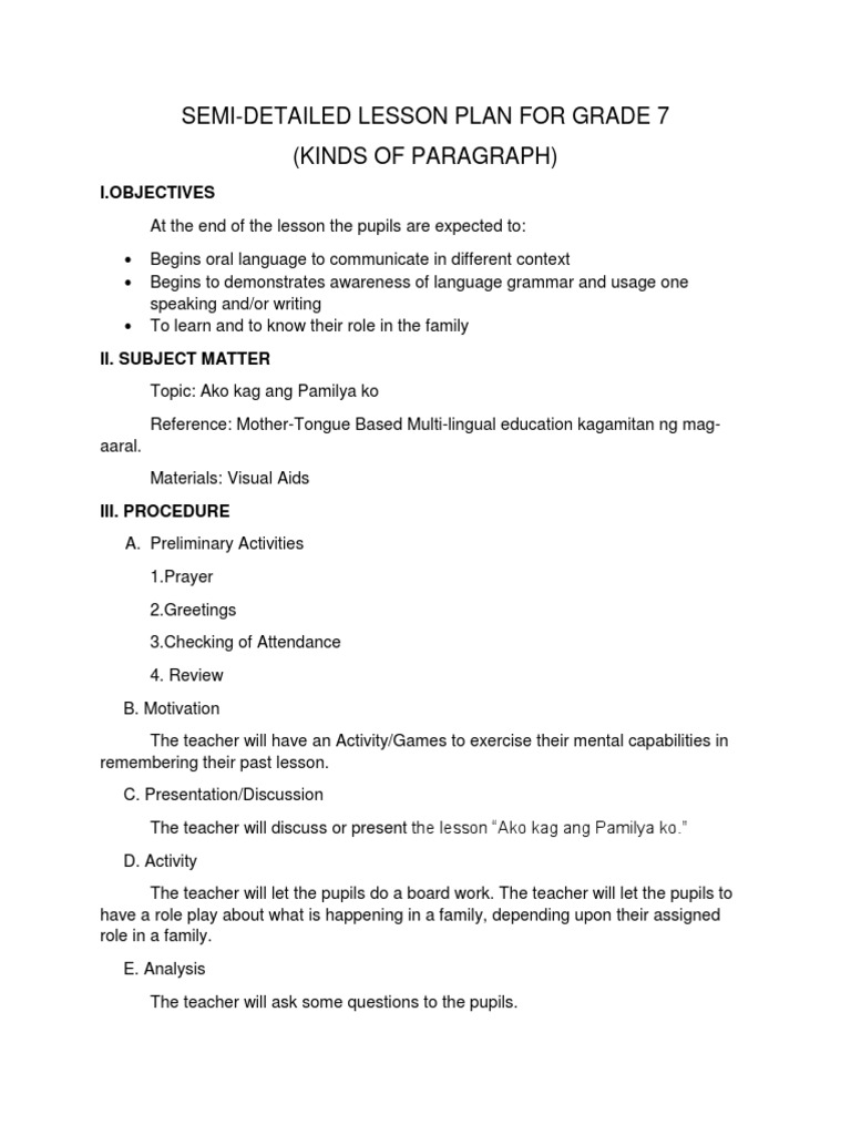 Semi Detailed Lesson Plan For Grade 7 | PDF | Epistemology | Semiotics