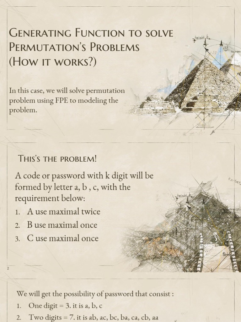 Modeling Permutation Problems Using Generating Functions: Determining Password Possibilities ...