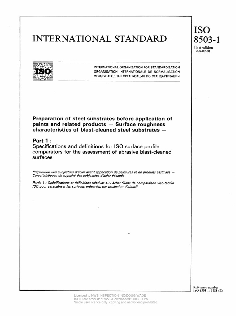 ISO 8503-1: Steel Surface Roughness Standards | PDF | Surface Roughness ...