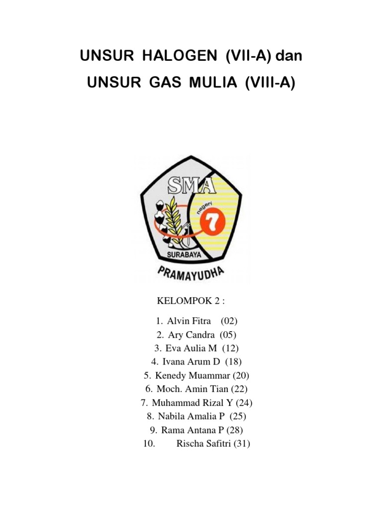 Unsur Halogen&Gas Mulia | PDF