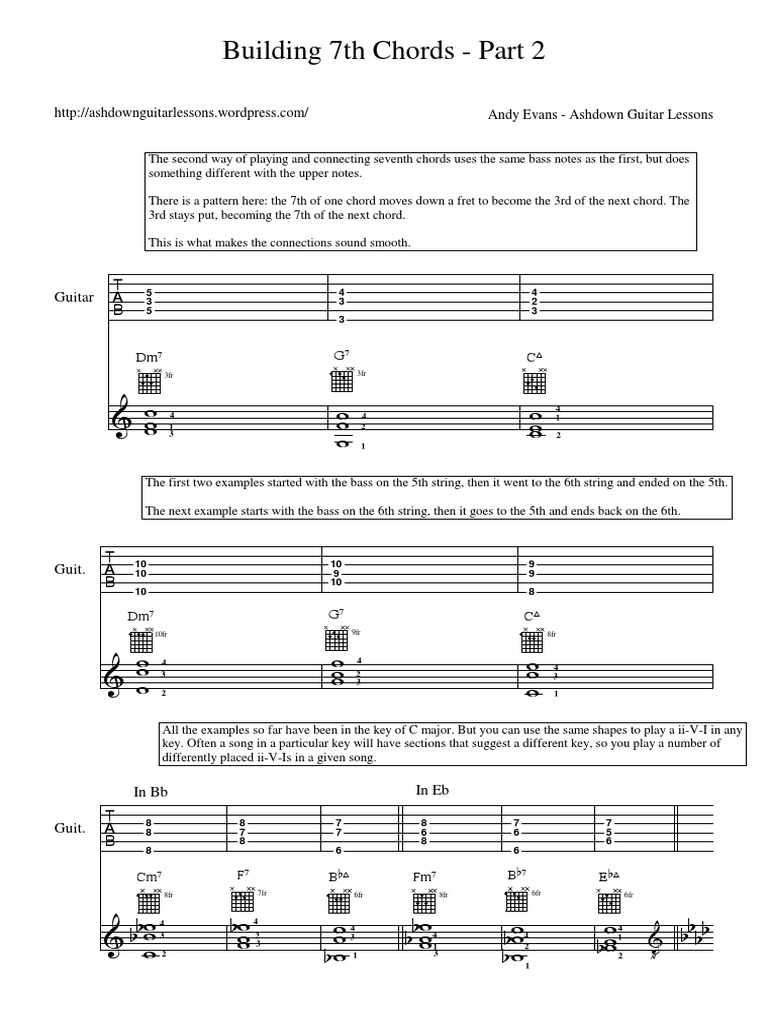 Building 7th Chords Pt2 | PDF | String Instruments | Celtic Musical ...