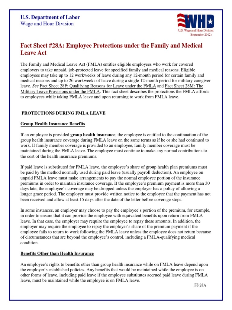 Employee Protections under FMLA | PDF | Family And Medical Leave Act Of ...