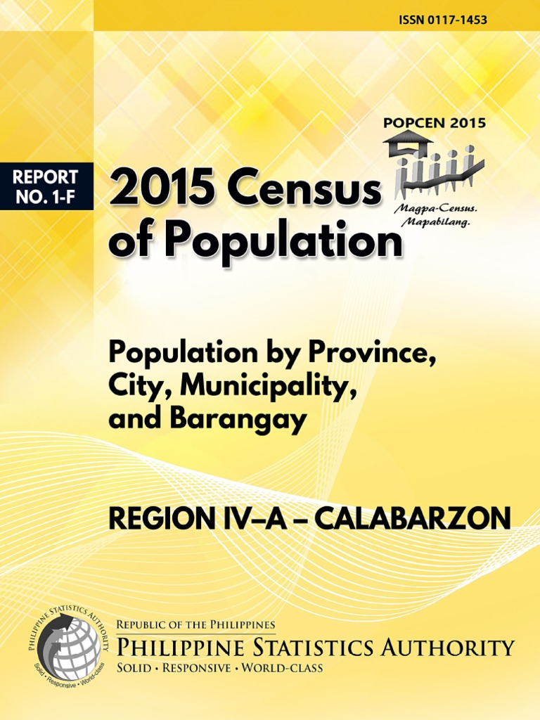 2015 Population Census in CALABARZON | PDF | Government | Business