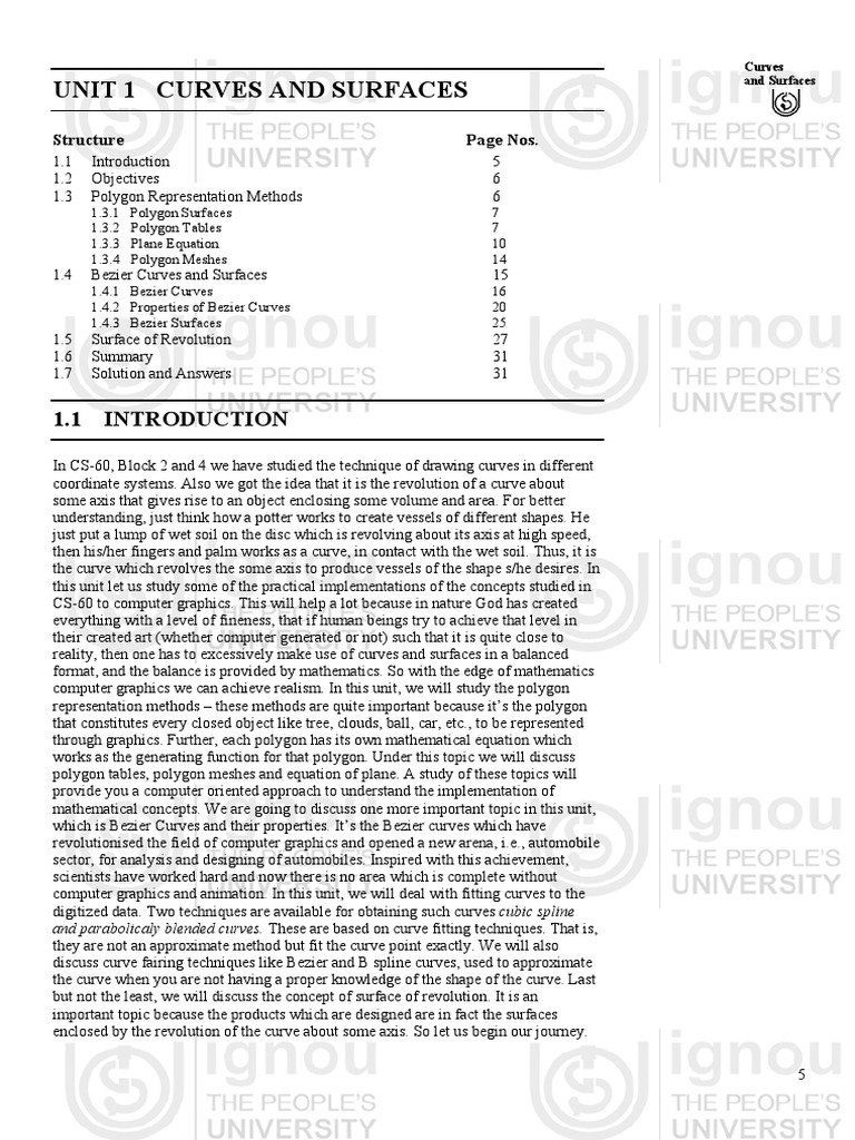 Curve and Surfaces | PDF | Spline (Mathematics) | Vertex (Geometry)