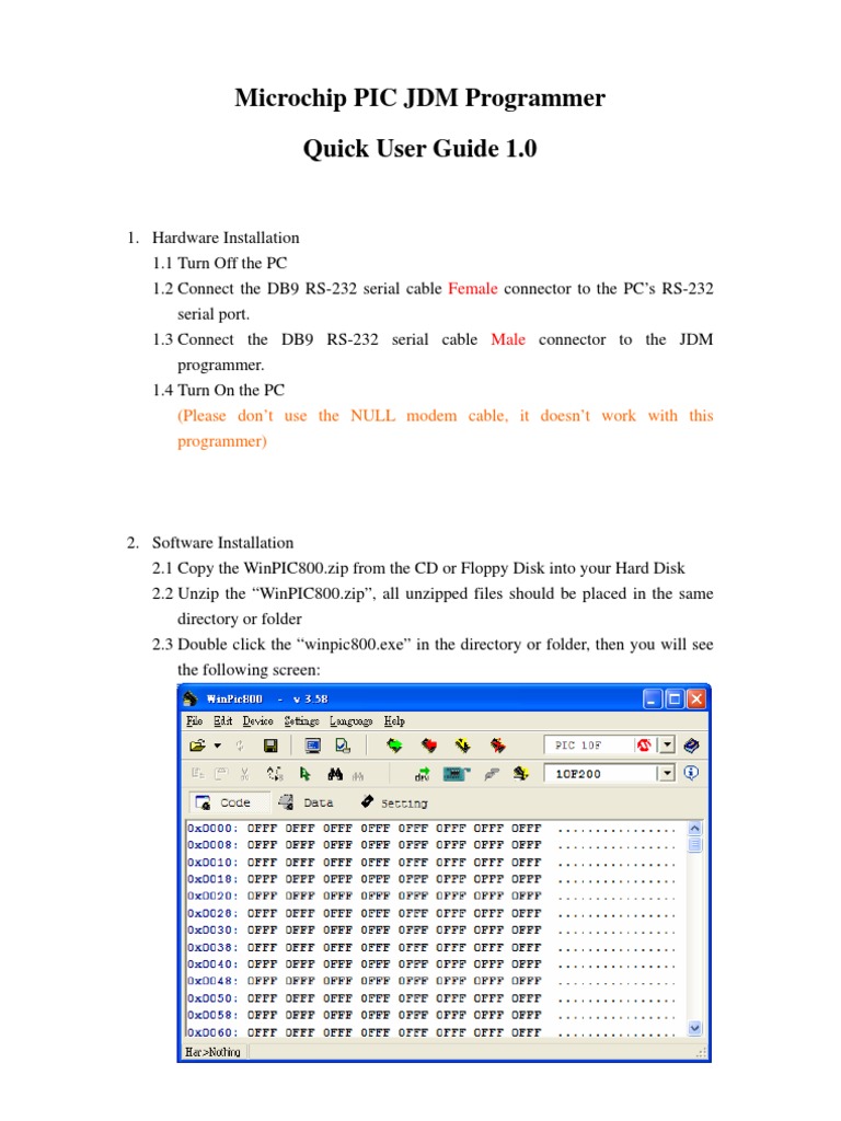 PIC JDM Programmer Setup Guide | PDF | Computers