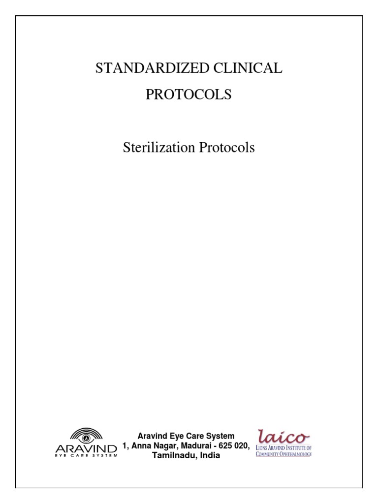 Sterlization Protocols | PDF | Sterilization (Microbiology) | Surgery
