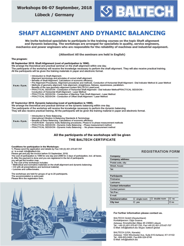 Shaft Alignment and Dynamic Balancing: Lübeck | PDF | Machines ...