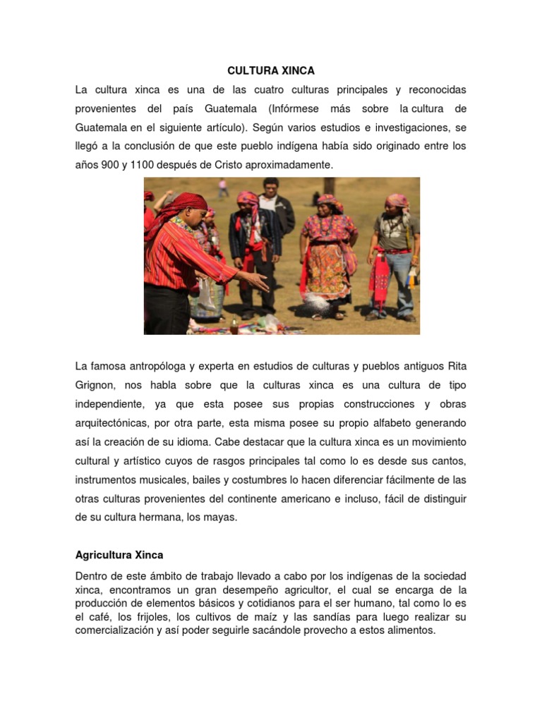 Cultura Xinca: Tradiciones y Sociedad | PDF | Pueblos Indígenas de las ...