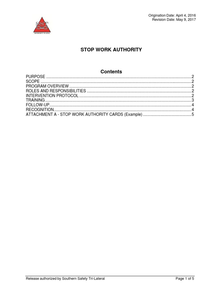 Swa Procedure | PDF | Safety | Risk