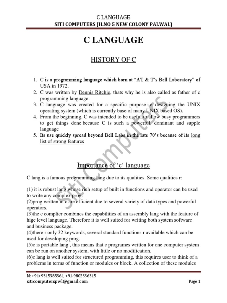 C Language Theory | PDF | Control Flow | Integer (Computer Science)