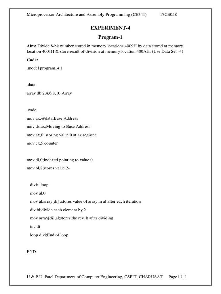Cs Mpi | PDF | Array Data Structure | Assembly Language