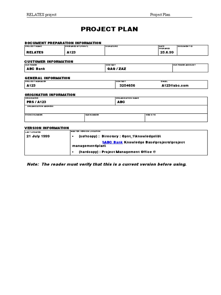 Template Projectplan | PDF | Project Management | Business Process