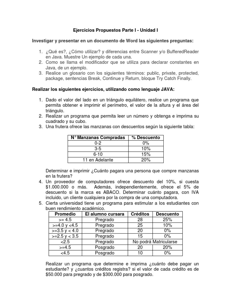 Ejercicios Propuestos1 | PDF | Java (lenguaje de programación) | Objeto (informática)