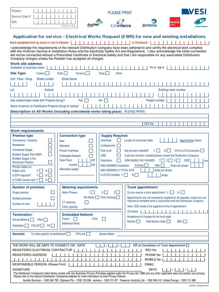 Electrical Form | PDF | Privacy | Electric Power