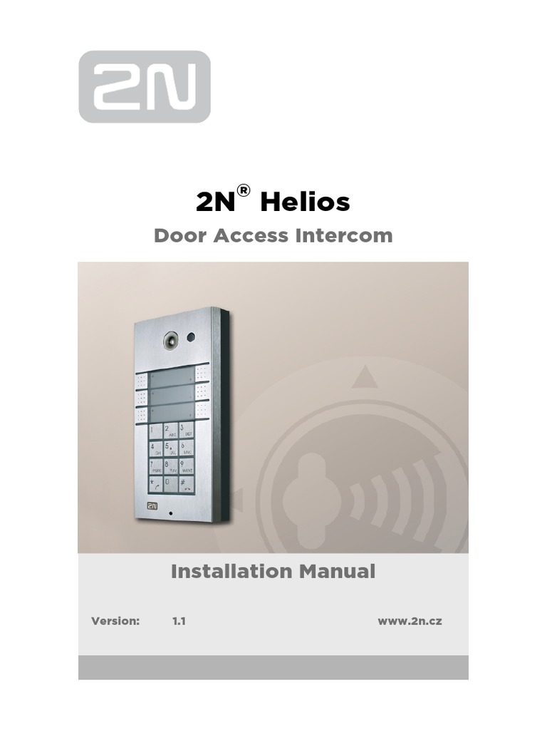 2N Helios Installation Manual EN 1.1 | PDF | Electrical Connector | Parameter (Computer Programming)