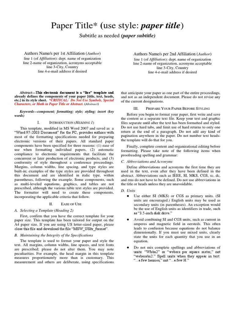 Paper Title (Use Style: Paper Title) : Subtitle As Needed (Paper ...
