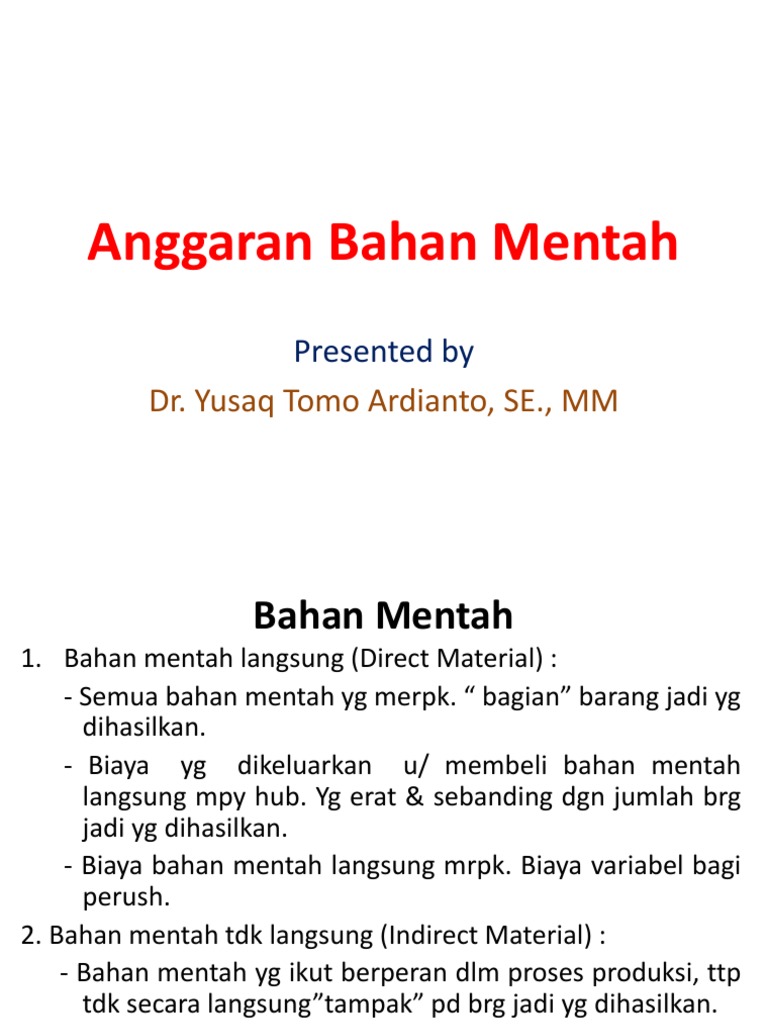 6 - Raw Material Budget | PDF