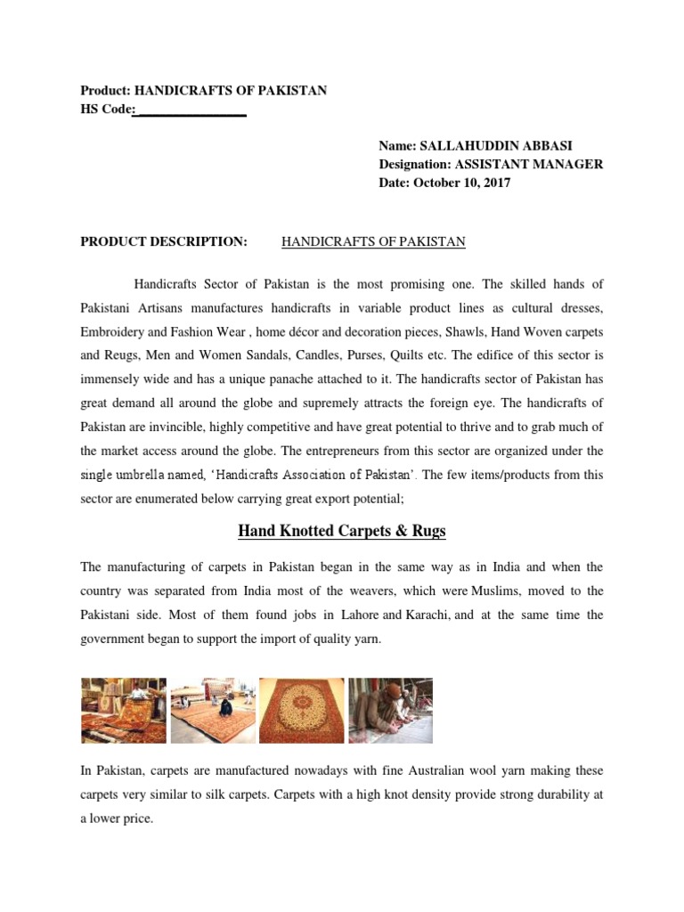 Product: Handicrafts of Pakistan HS Code: - : Hand Knotted Carpets ...